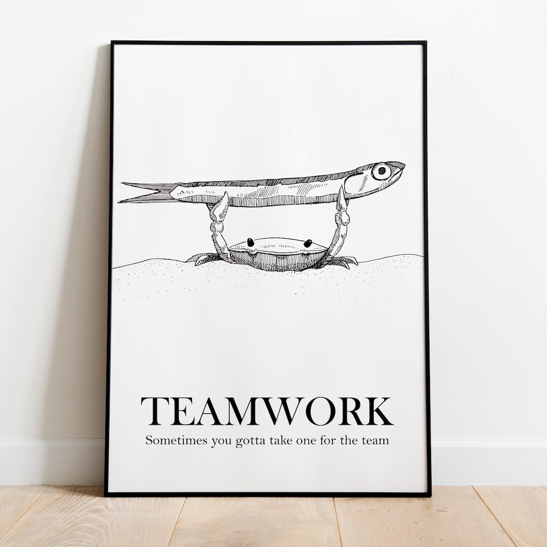 Teamwork Poster | DIGITAL DOWNLOAD Funny Office Decor | Print at Home ...