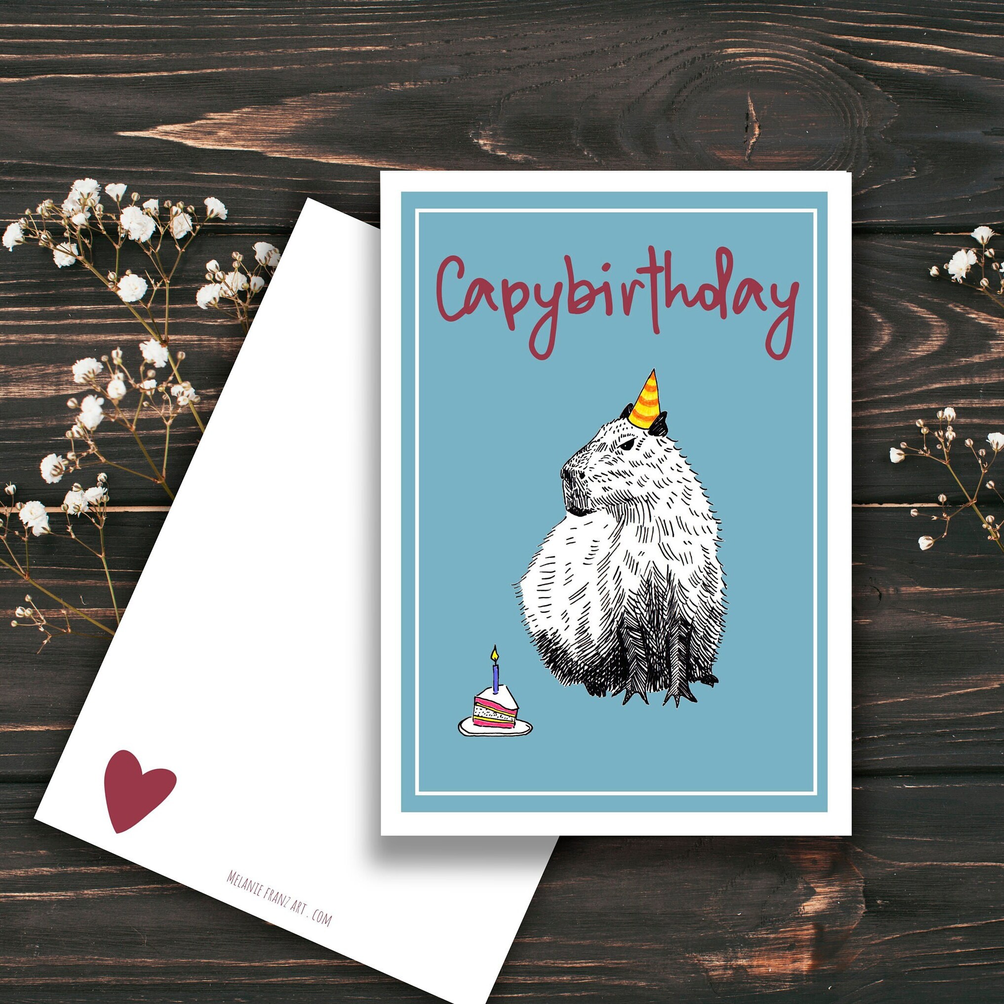 Capybara Birthday Printable Greeting Card Instant Download Capybirthday ...