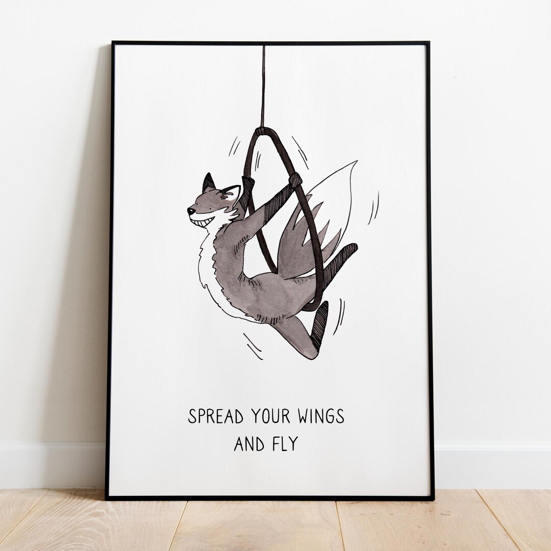 Aerial Fox Wall Art Spread Your Wings | Instant Download Flying Fox ...