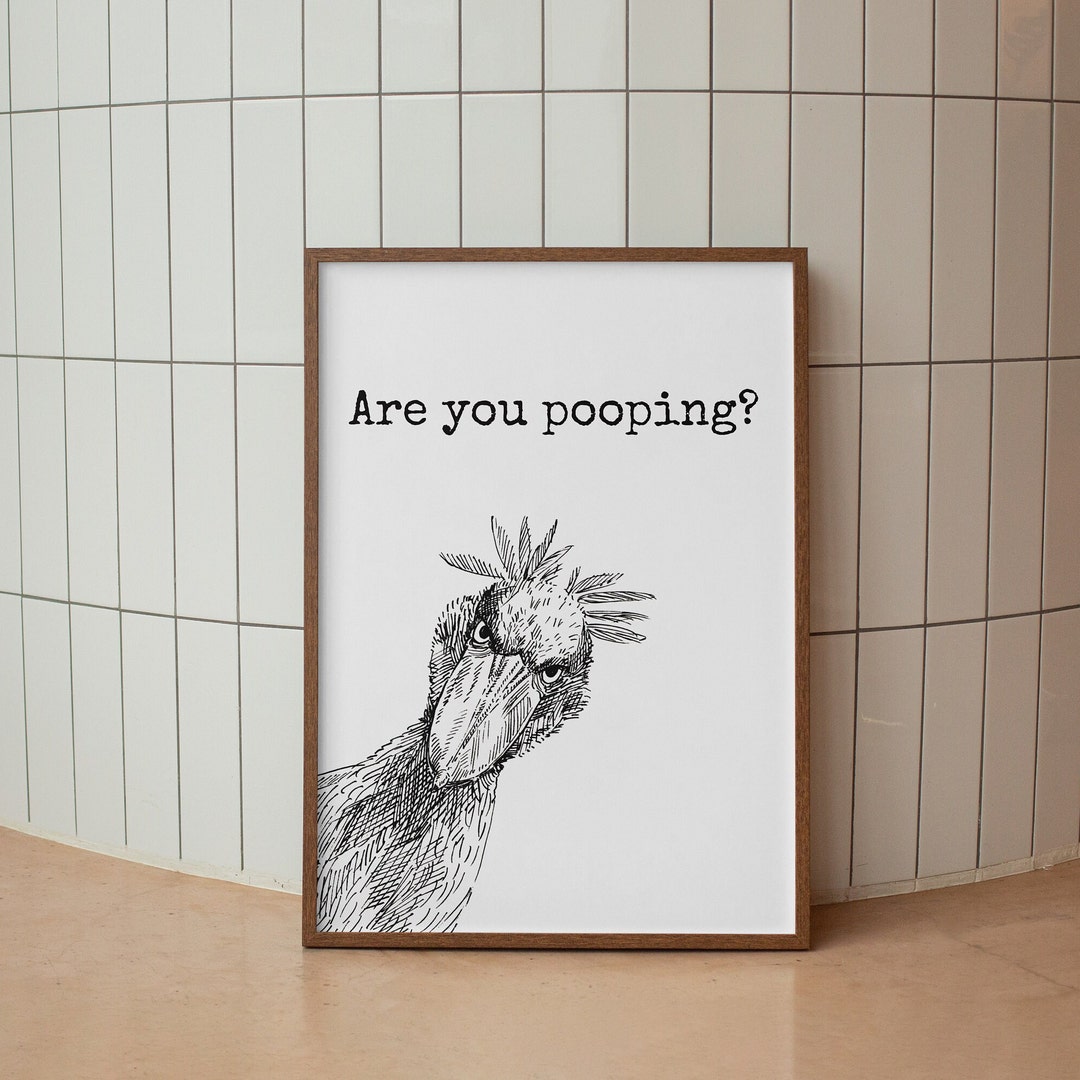 Funny Shoebill Stork Bathroom Poster: Curious Animal Art (digital Print ...