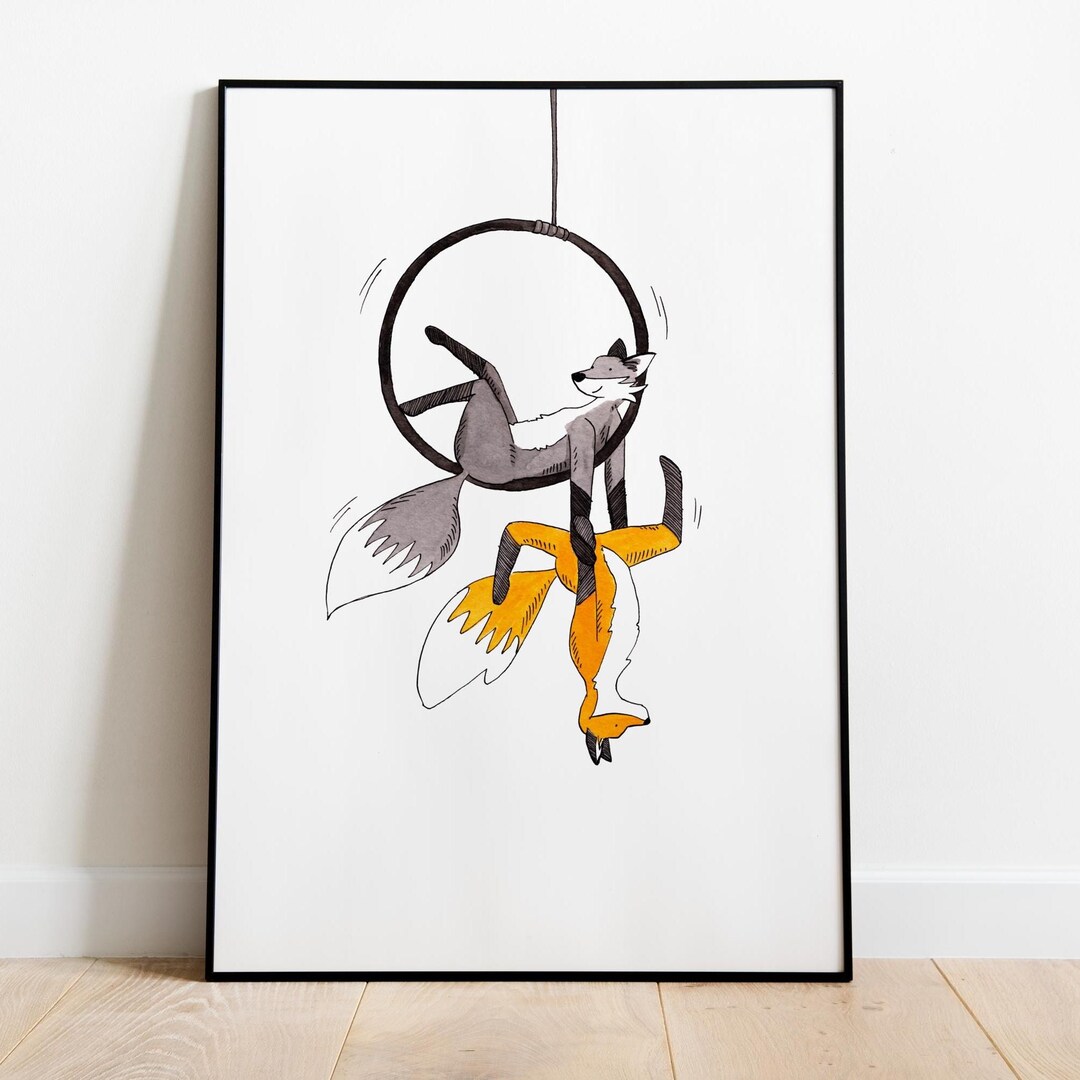 Aerial Hoop Fox Wall Art | Printable Download Aerialist Poster Fox ...