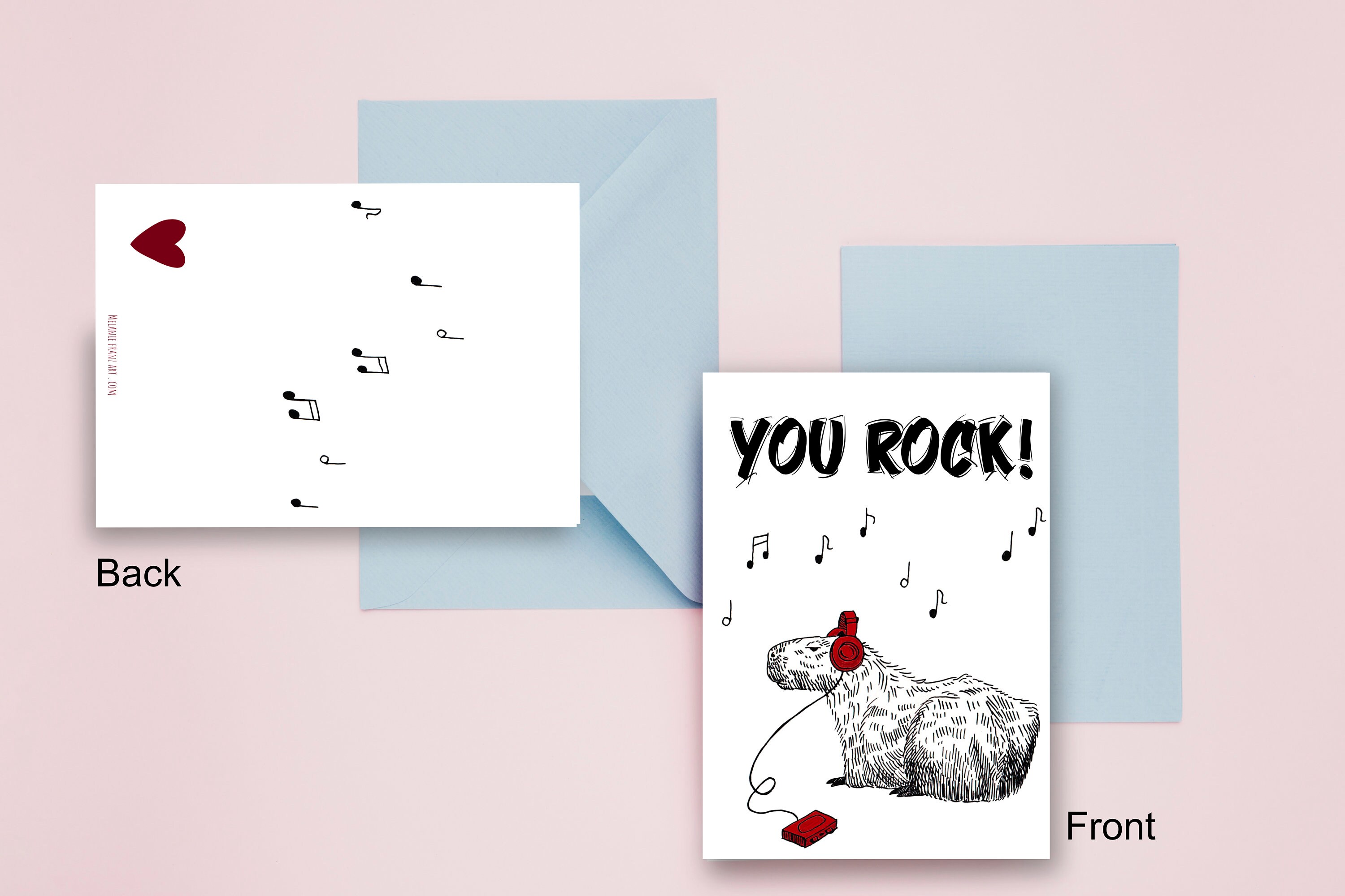 Capybara YOU ROCK Printable Greeting Card - Instant Download - Cute ...