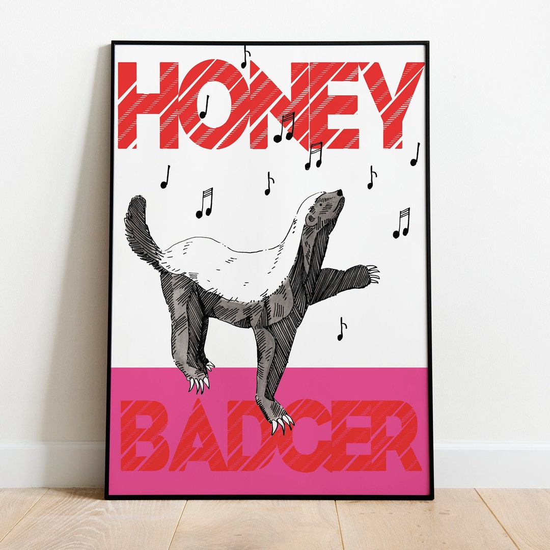 Honey Badger Wall Decor, Printable Poster, Digital Download - Ink ...