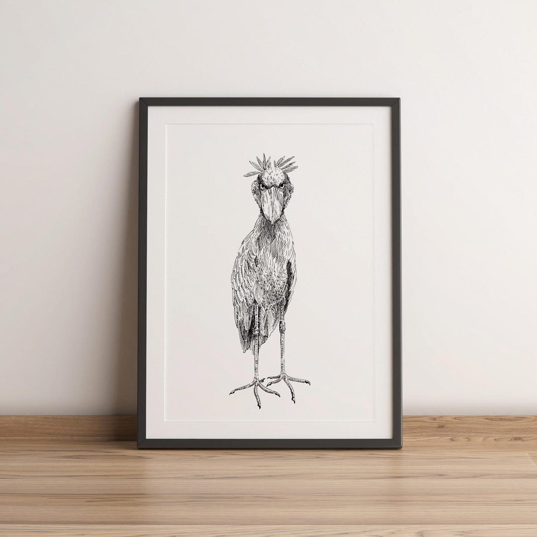 Sarcastic Shoebill Wall Art | Digital Print | Shoebill Drawing | Stork ...