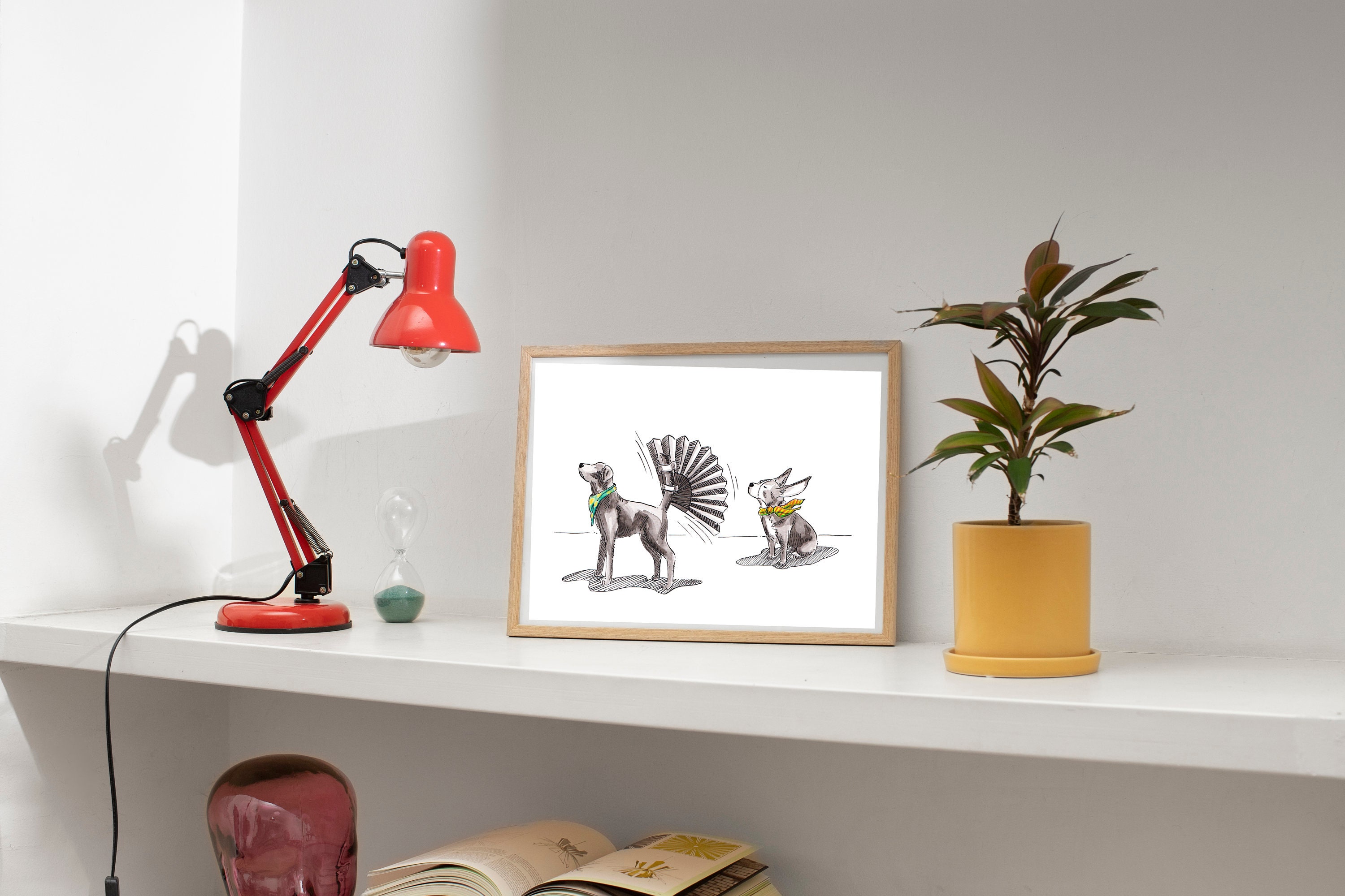 Best Friends Ink Illustration PRINTABLE WALL ART Instant Download Dog ...