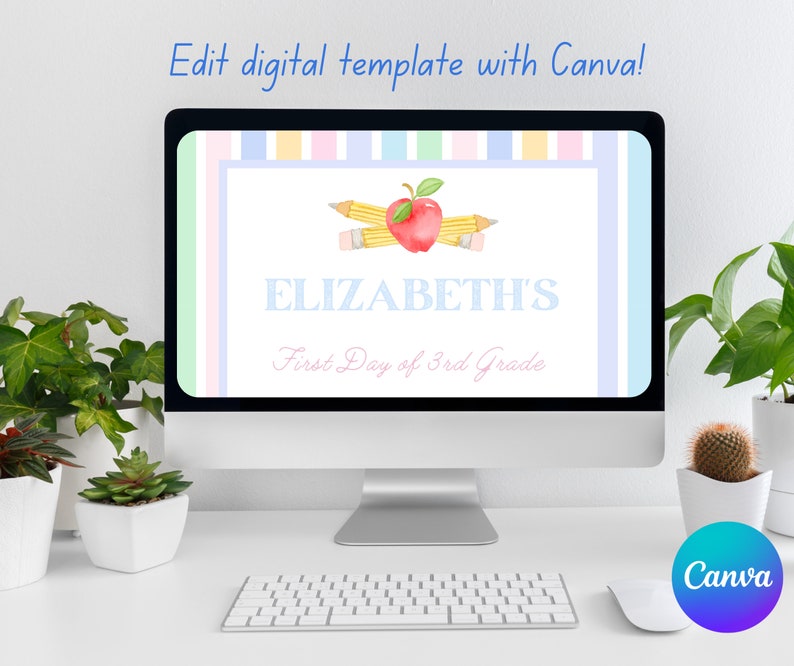 Printable First Day of School Sign Pastels Multi-color With - Etsy