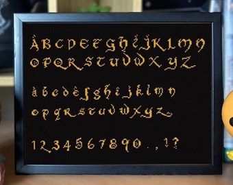 Horror Alphabet M is For... Digital Cross Stitch Pattern - Etsy