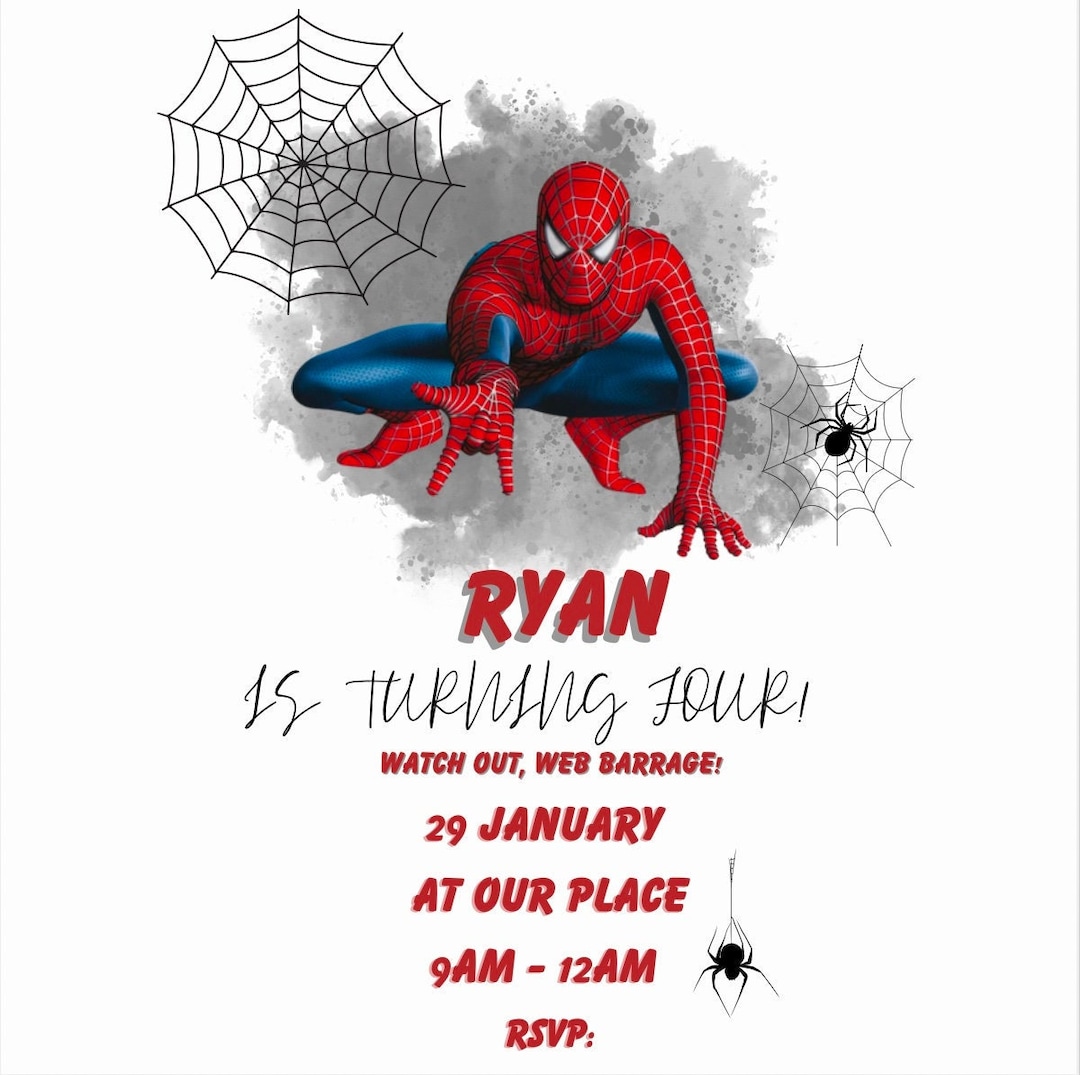 Invitations, Birthday, Spiderman, Spider-man - Etsy