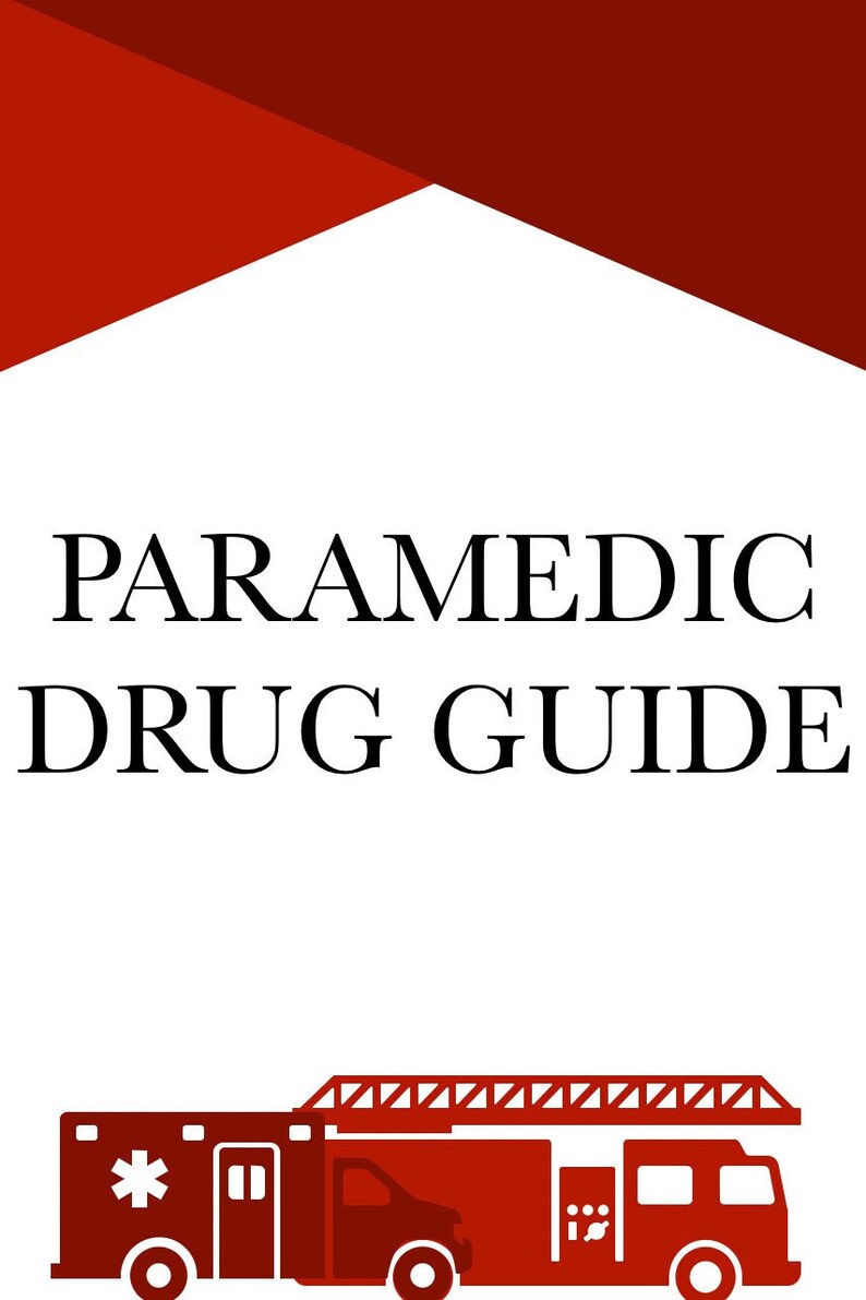 Paramedic Drug Guide Drug Cards - Etsy