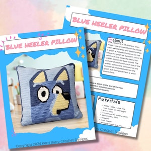 Crochet Bluey Pillow Pattern PDF With Graph Uses Advanced Stitch ...