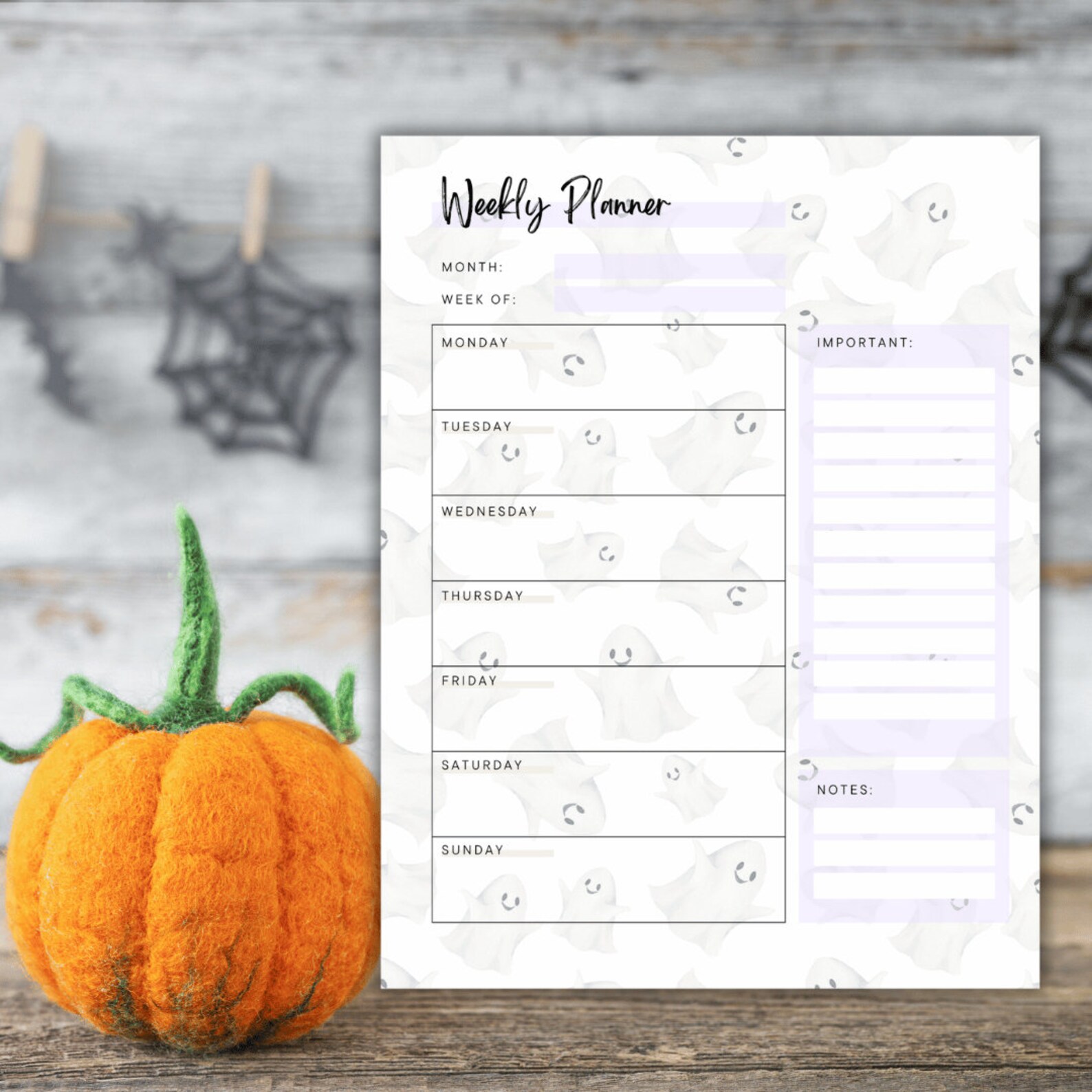 Halloween Printable Weekly Planner PDF Fall Seasonal Instant - Etsy