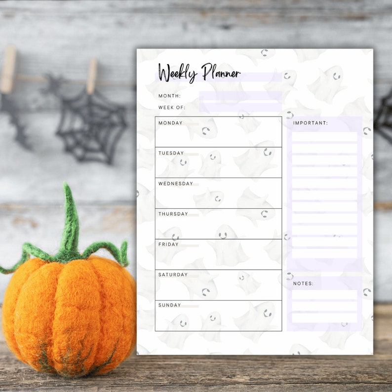 Halloween Printable Weekly Planner PDF Fall Seasonal Instant - Etsy