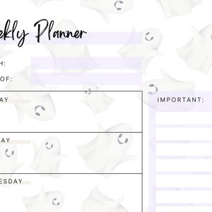 Halloween Printable Weekly Planner PDF Fall Seasonal Instant - Etsy