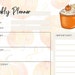 Printable Weekly Planner PDF Fall Seasonal Instant Download Pumpkin ...