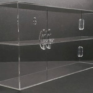 T'z Tagz Clear Acrylic Display Case 2 Shelf Wall Mount or Countertop ...