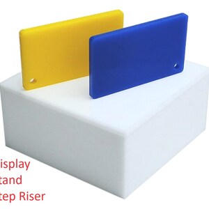 T'z Tagz New 2x2x1.5 White Acrylic Display Riser Box Cube Pedestal ...