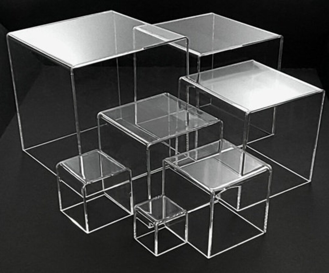 T'z Tagz Clear Acrylic Display Stand 5-sided Stackable Box, Bin or Dust ...