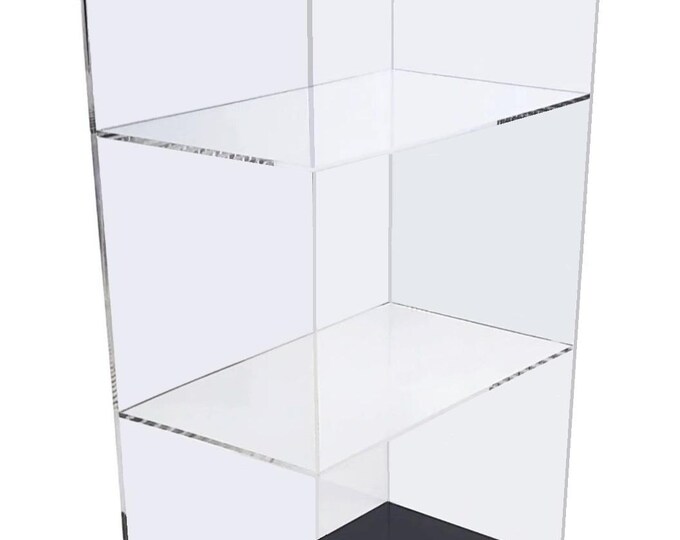 T'z Tagz Clear Acrylic Display Case 2 Shelf Wall Mount or Countertop ...