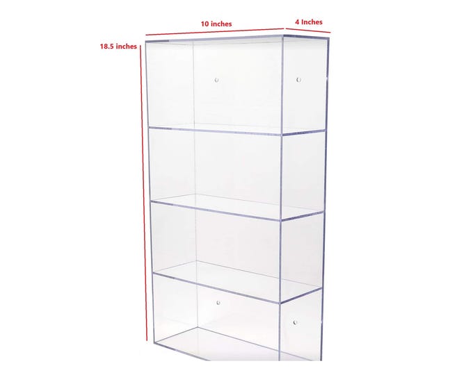 T'z Tagz Clear Acrylic Display 4 Inch Deep Hangable Wall Shelving for ...