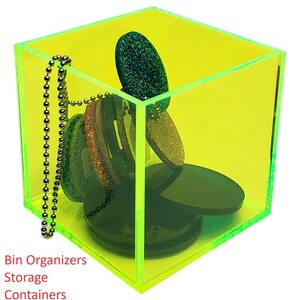 T'z Tagz 3x3x3 Neon Green Acrylic Display Riser Box Cube Pedestal Stand ...