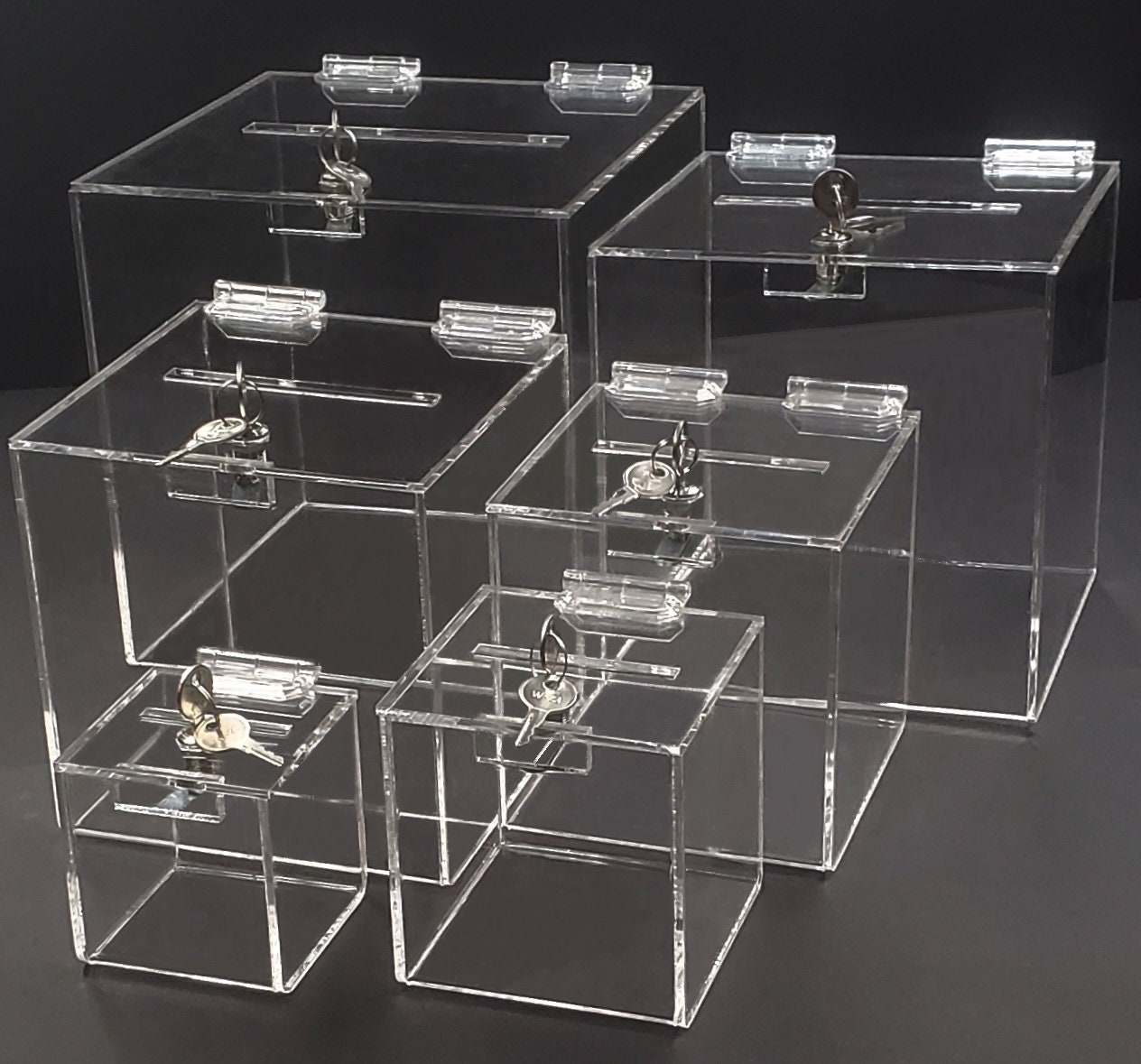 T'z Tagz Clear Acrylic Locking Donation, Ballot, Suggestion, Charity ...