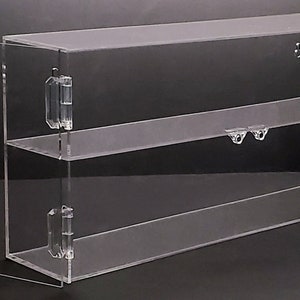 T'z Tagz Clear Acrylic Display Case 2 Shelf Wall Mount or Countertop ...