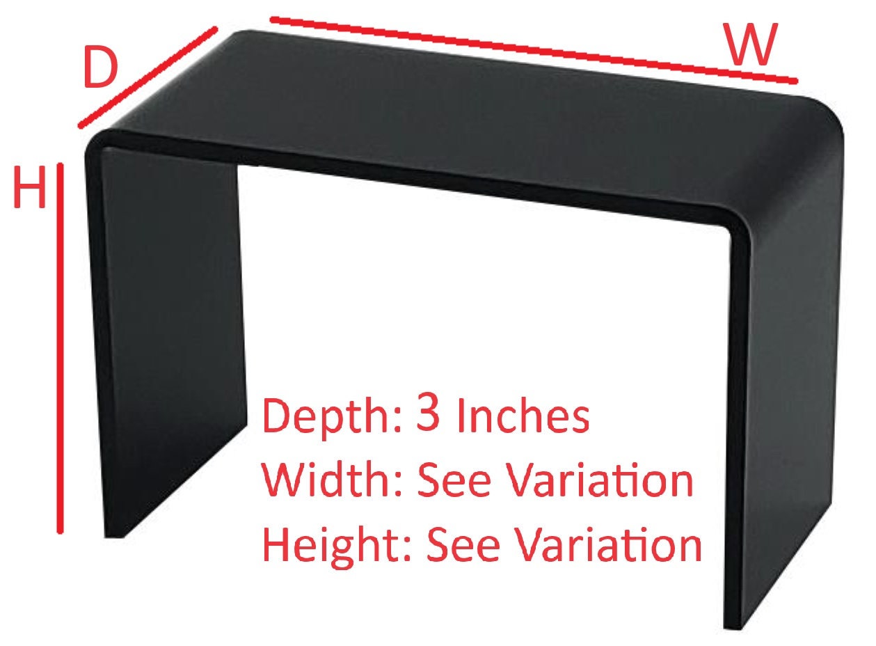 T'z Tagz Any 3-inch-deep Black Acrylic Riser Display Stands New 2 Pack ...