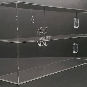 T'z Tagz Clear Acrylic Display Case 2 Shelf Wall Mount or Countertop ...