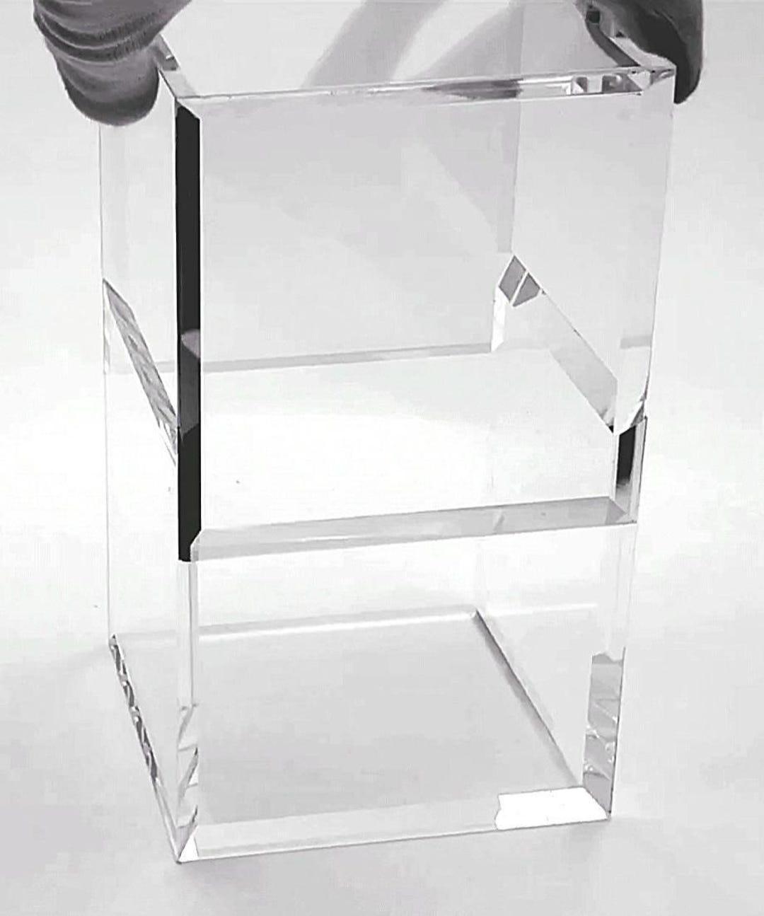T'z Tagz Clear Acrylic Box Fully Enclosed No Lid No Hinges 45 Degree ...