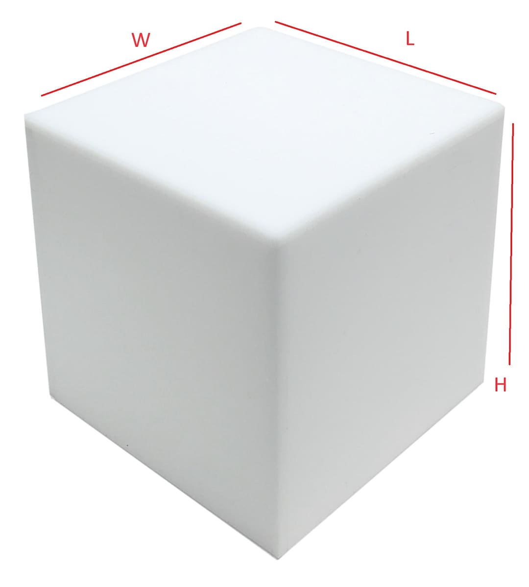 6x6x6 White Acrylic Display Box Decorative Cube Stands Pedestal Bin or ...