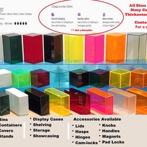 T'z Tagz Clear Acrylic Display Stand 5-sided 3 Panel 2 Bend Cubes and ...