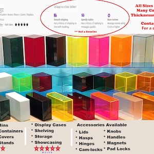 5 Sided 6x6x4 Acrylic Box Cubes Holiday Event Party Themed Decorations ...