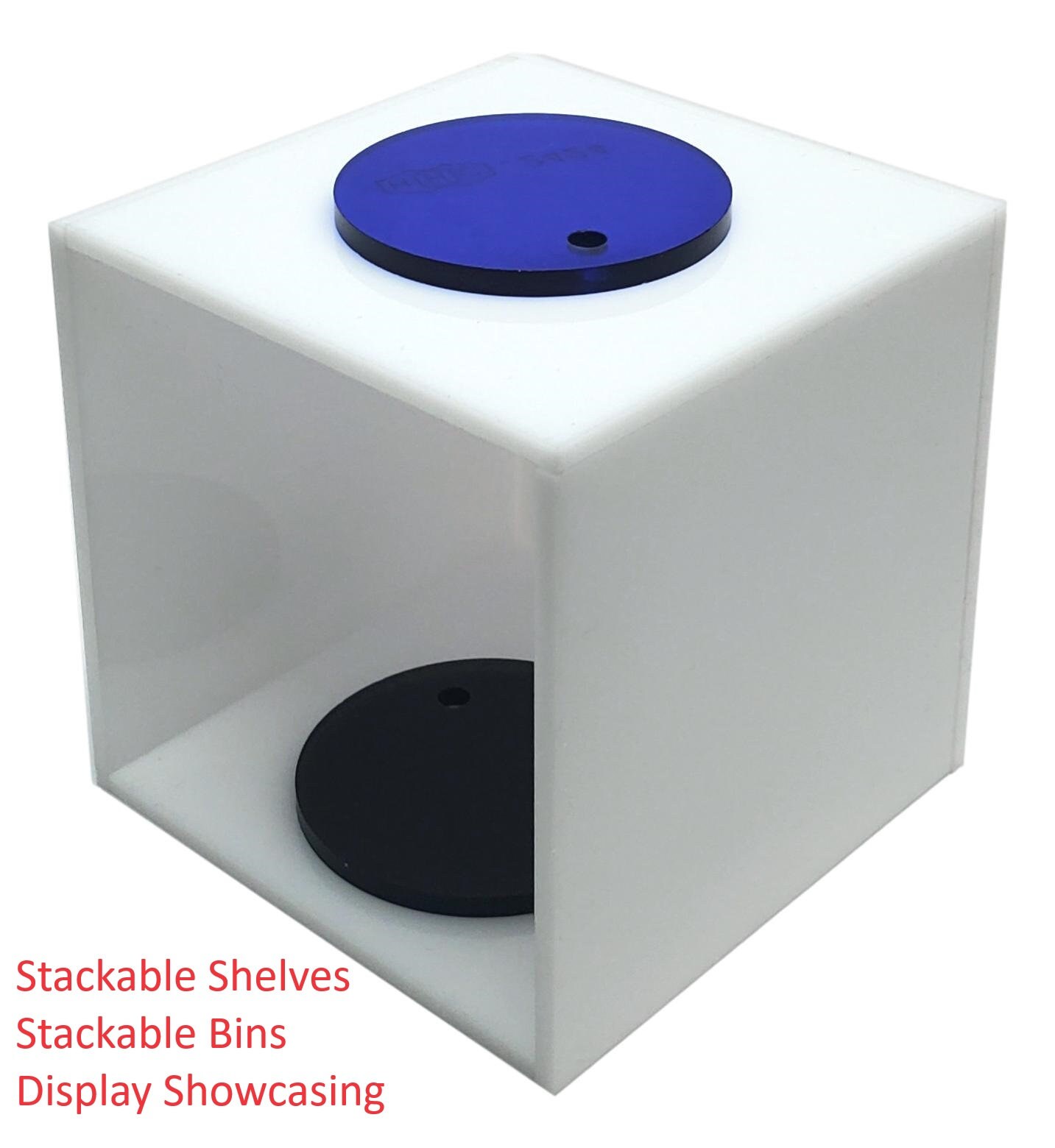 6x6x6 White Acrylic Display Box Decorative Cube Stands Pedestal Bin or ...