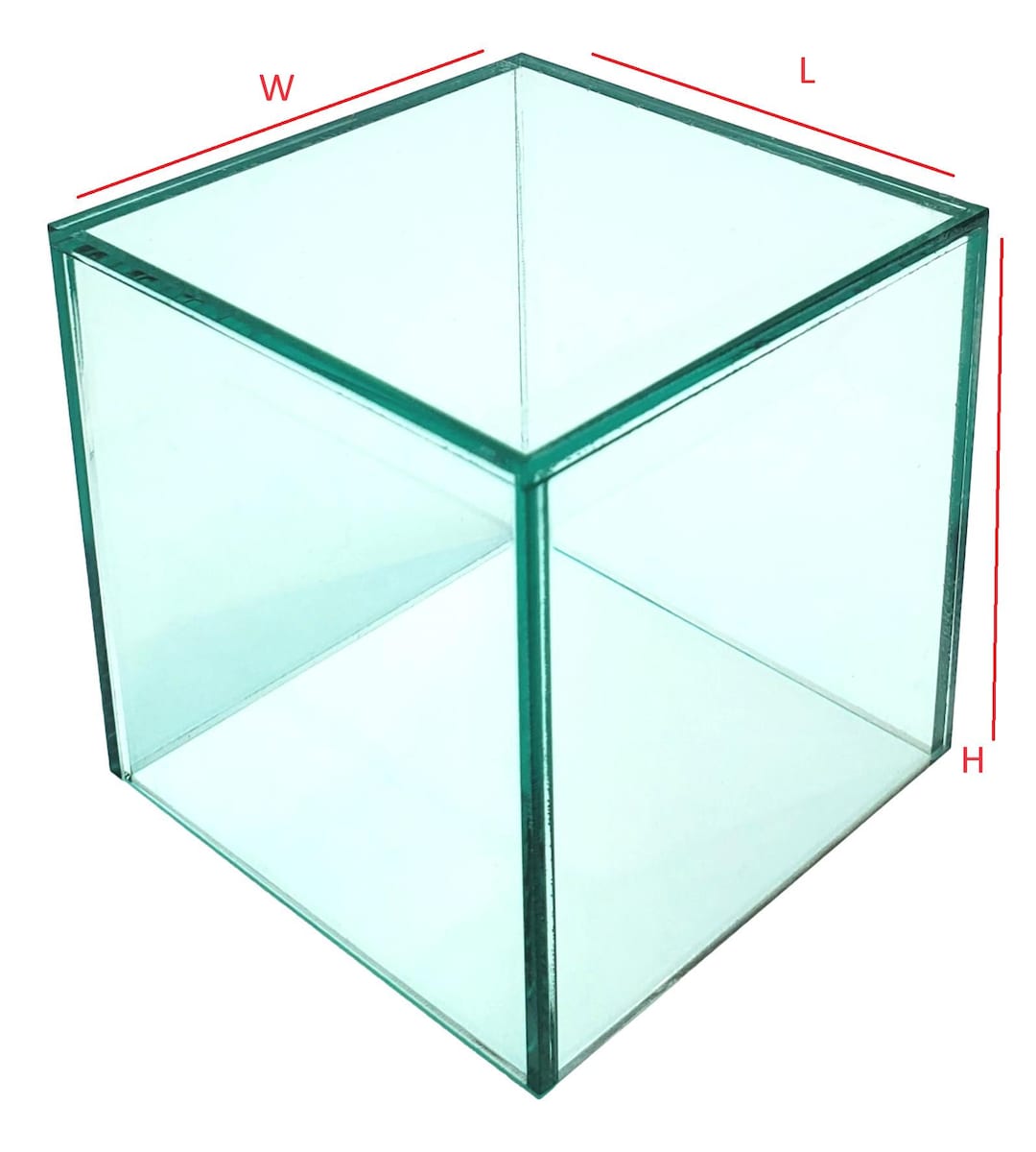 5x5x5 Glass Green Acrylic Display Boxes Decorative Cube Stands, Trays ...