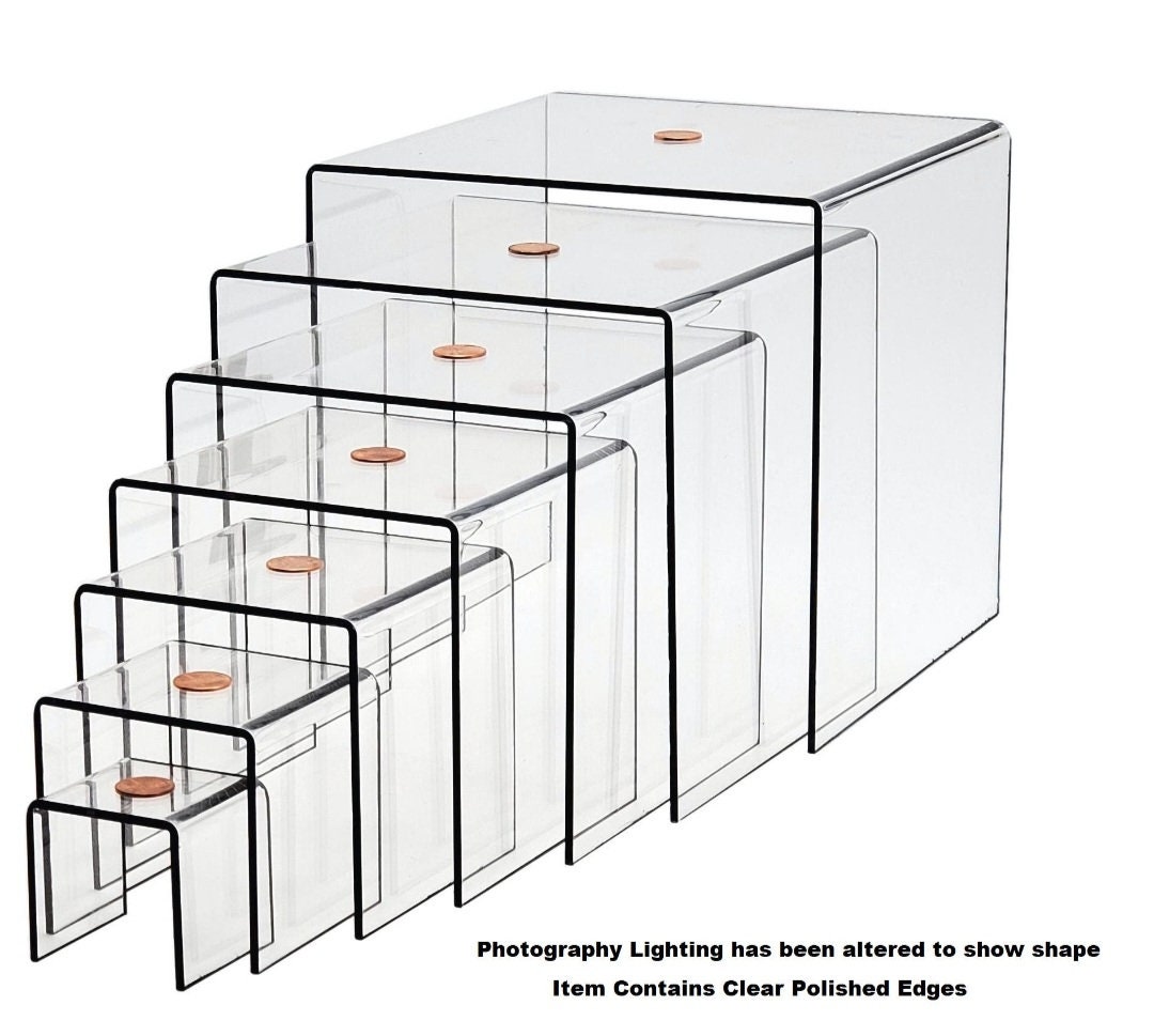 T'z Tagz Any 3-inch-deep Clear Acrylic Riser Display Stands New 2 Pack ...