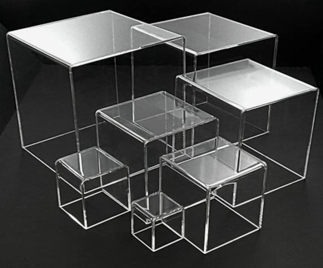 T'z Tagz Clear Acrylic Display Stand 5-sided Stackable Box, Bin or Dust ...