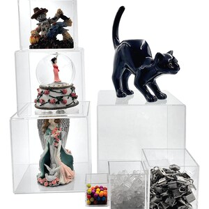 T'z Tagz Clear Acrylic Display Stand 5-sided Stackable Box, Bin or Dust ...