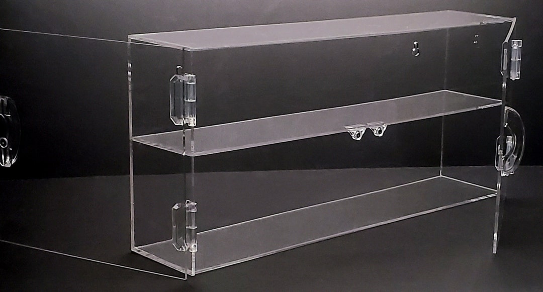 T'z Tagz Clear Acrylic Display Case 2 Shelf Wall Mount or Countertop ...