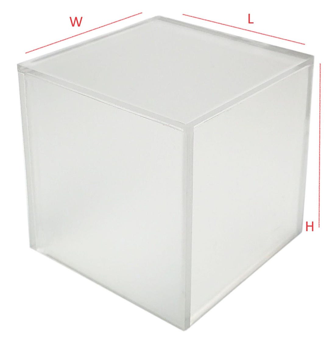 T'z Tagz New 6x6x6 Frosted White Acrylic Display Box Decorative Cube ...