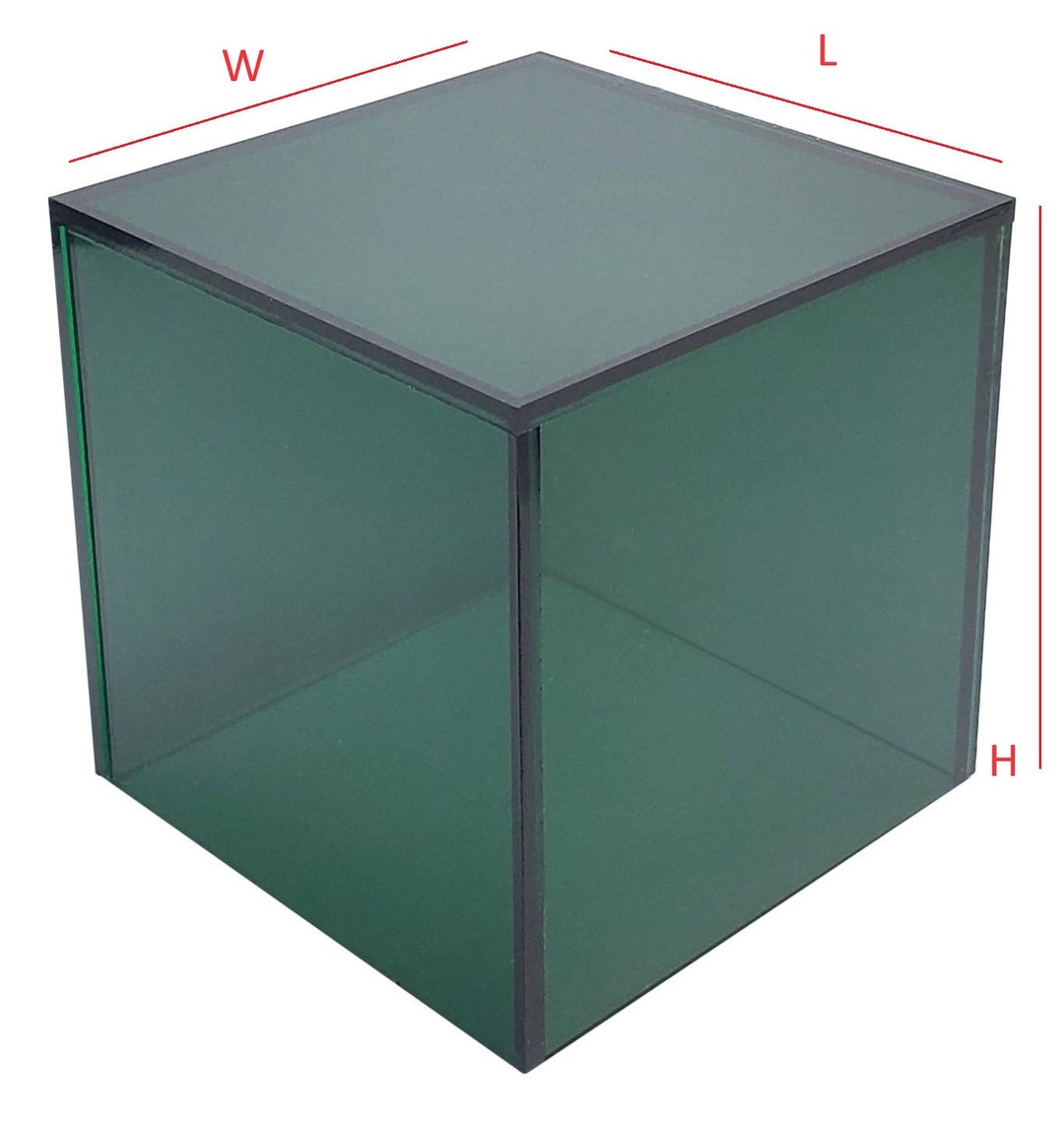 3x3x3 Dark Green Acrylic Display Boxes Decorative Cube Stands or ...