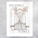 Istanbul Basilica Cistern Print | Turkey Watercolor Line Art - Etsy