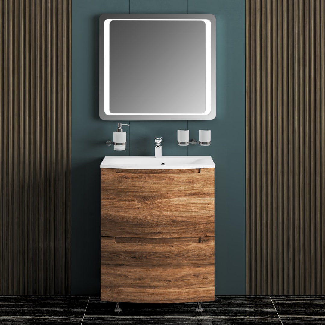 Modern Free Standing Bathroom Vanity With Washbasin | Delux Teak ...