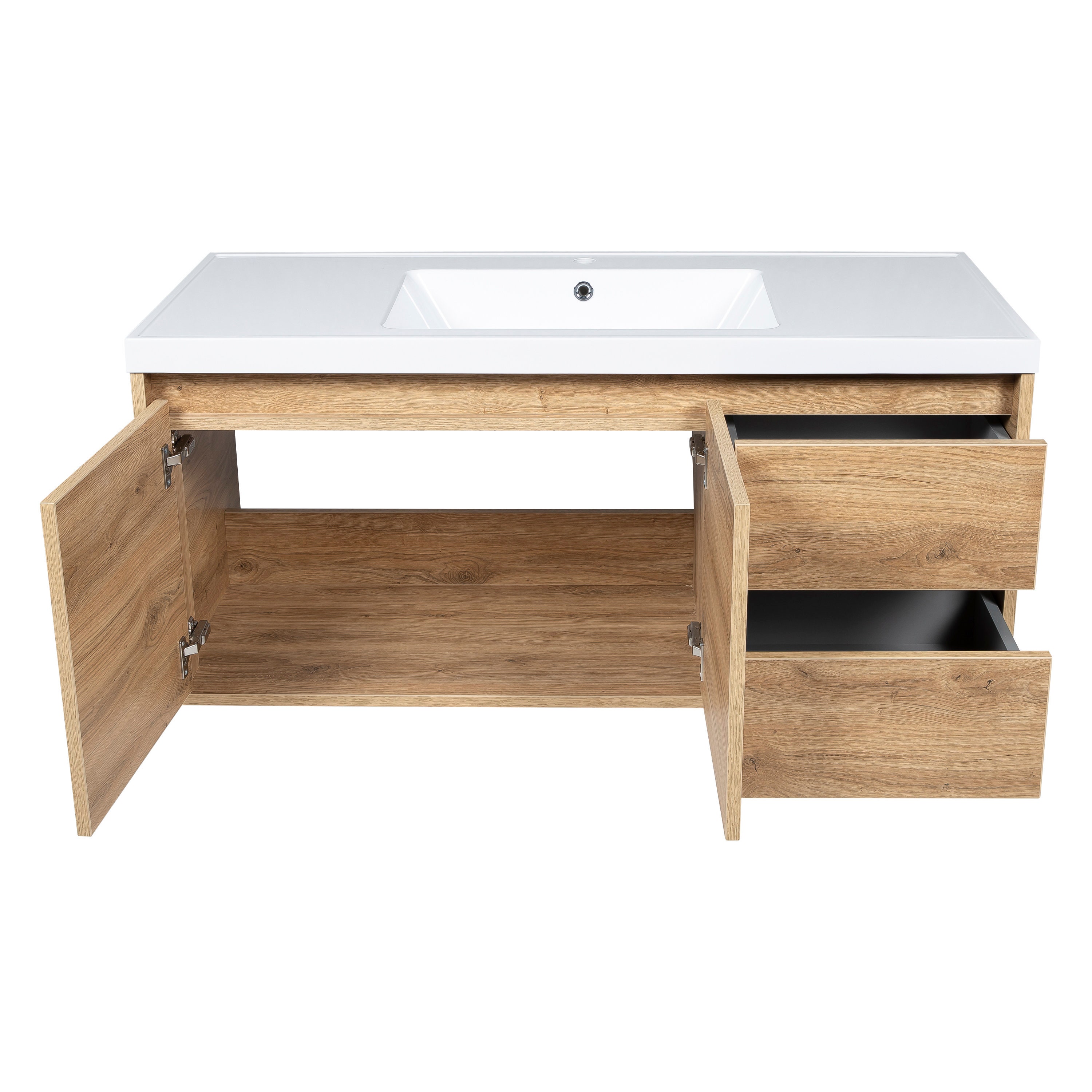 Modern Wall-mounted Bathroom Vanity | Niagara Wall Mount Natural Teak ...