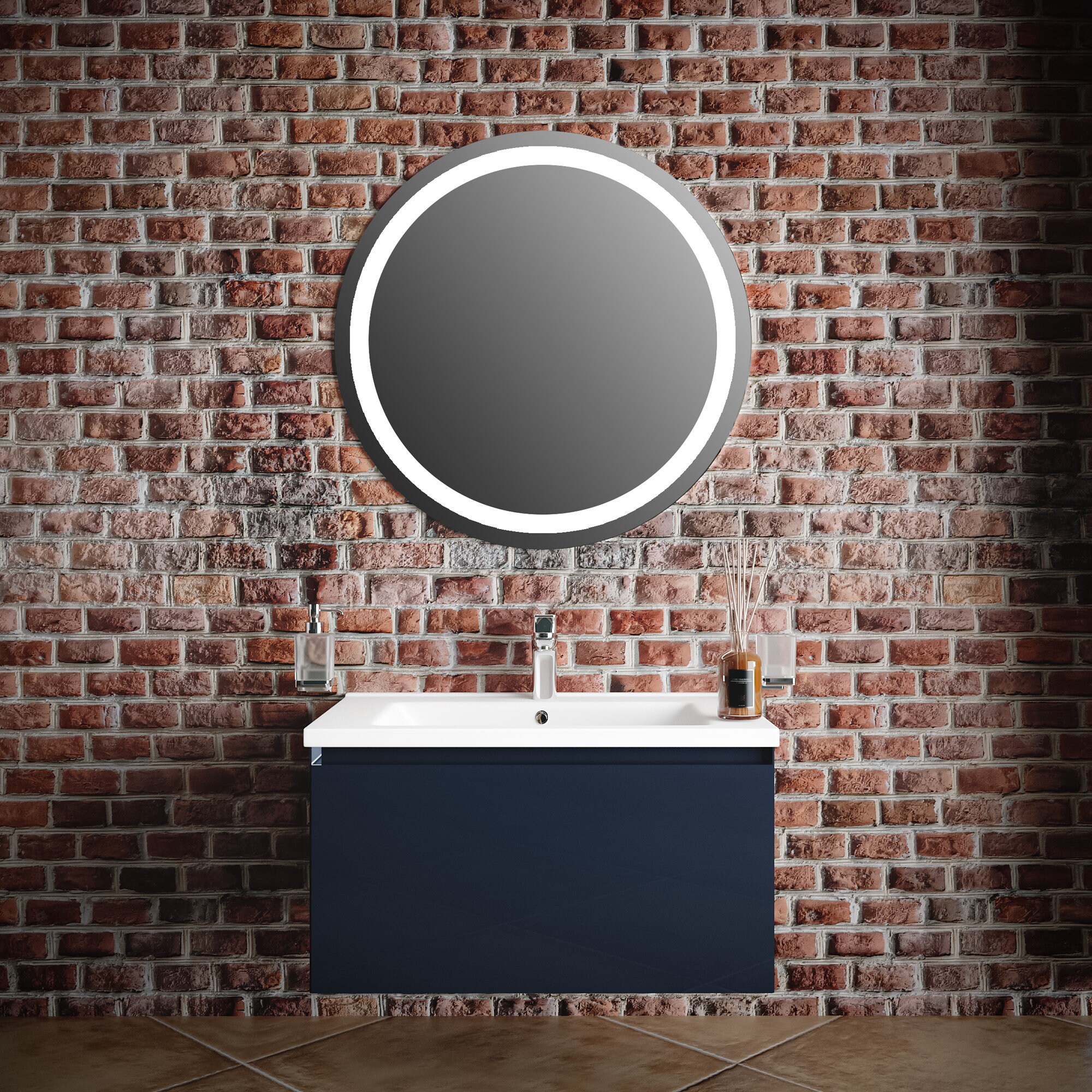 Modern Wall-mount Bathroom Vanity With Washbasin | Magic Antracit Gloss ...