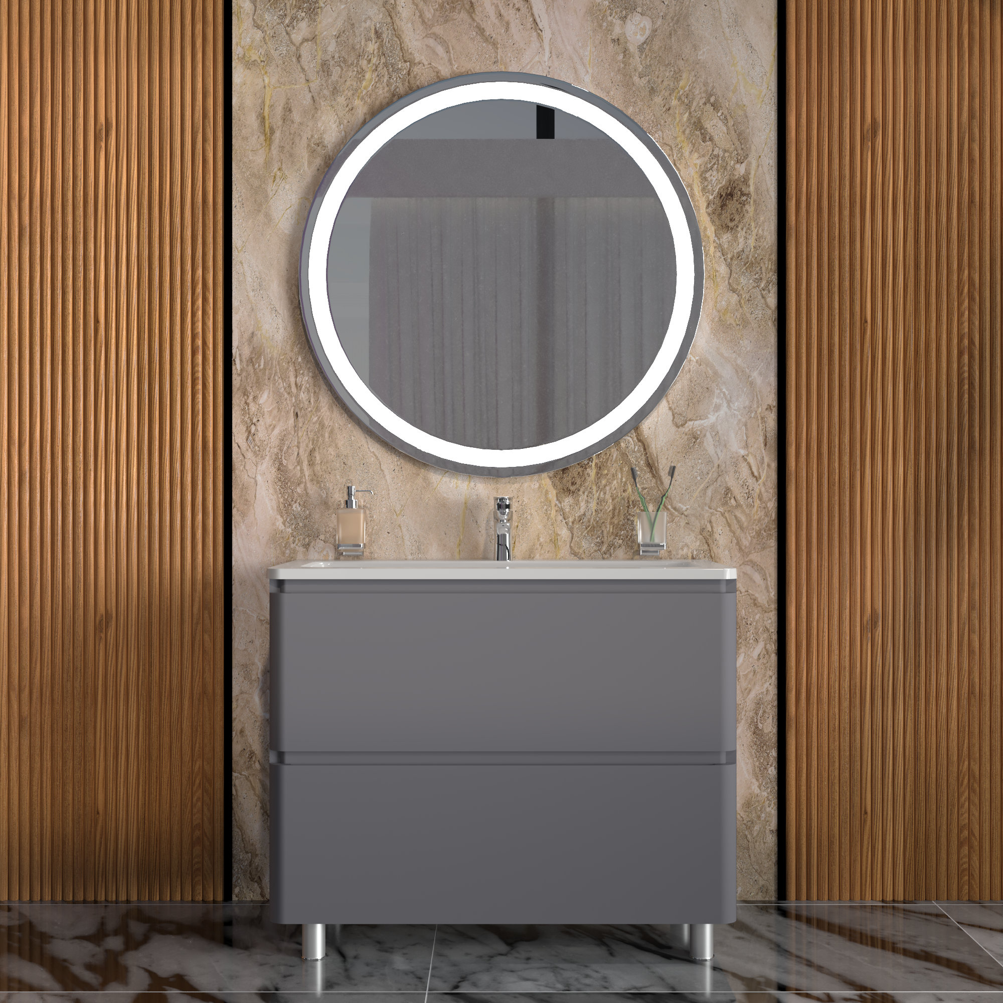 Modern Free Standing Bathroom Vanity With Washbasin Comfort - Etsy