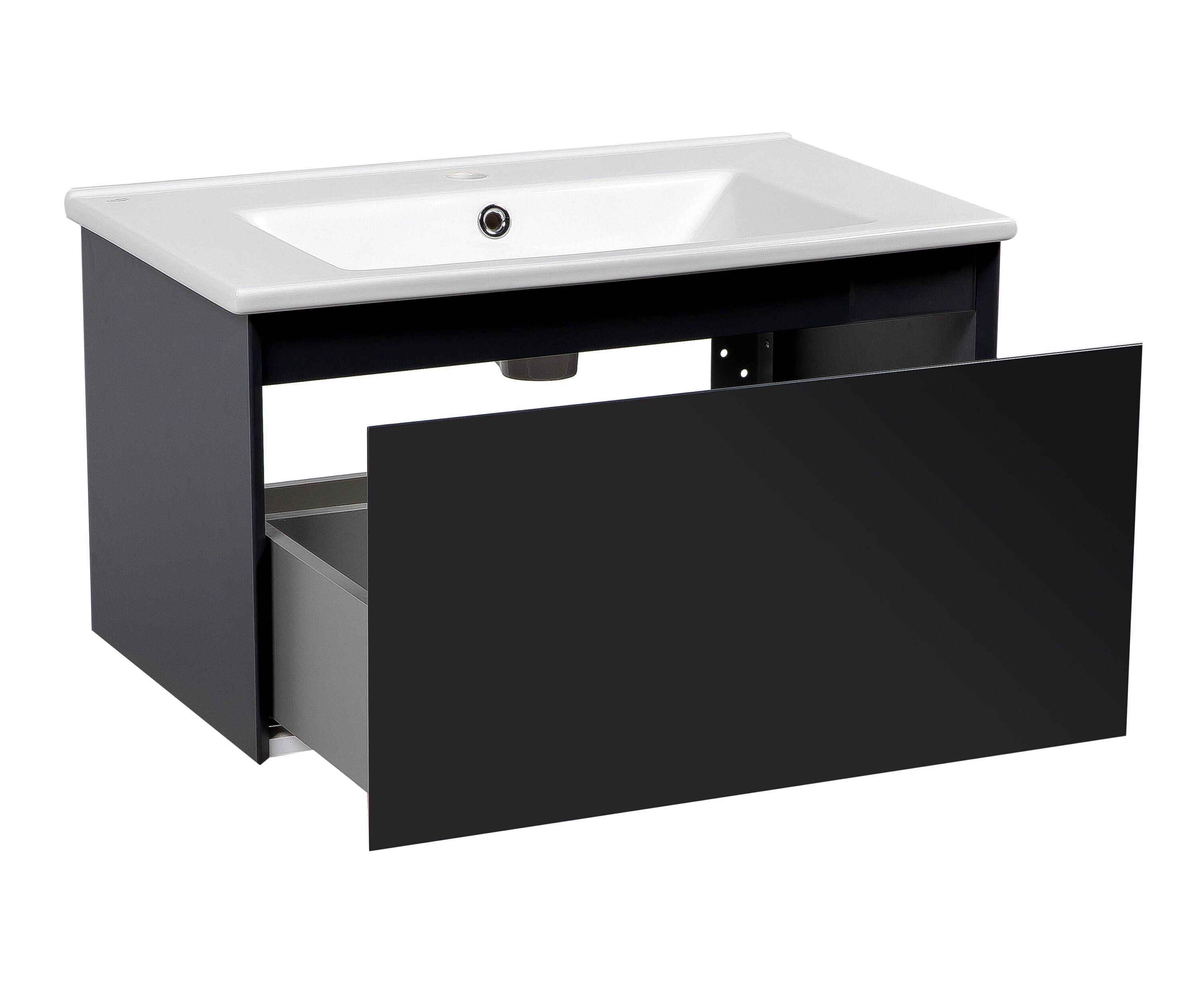 Modern Wall-mount Bathroom Vanity With Washbasin | Magic Antracit Gloss ...