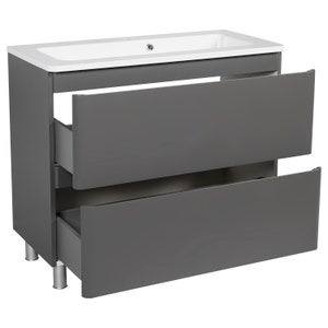 Modern Free Standing Bathroom Vanity With Washbasin | Comfort Gray ...