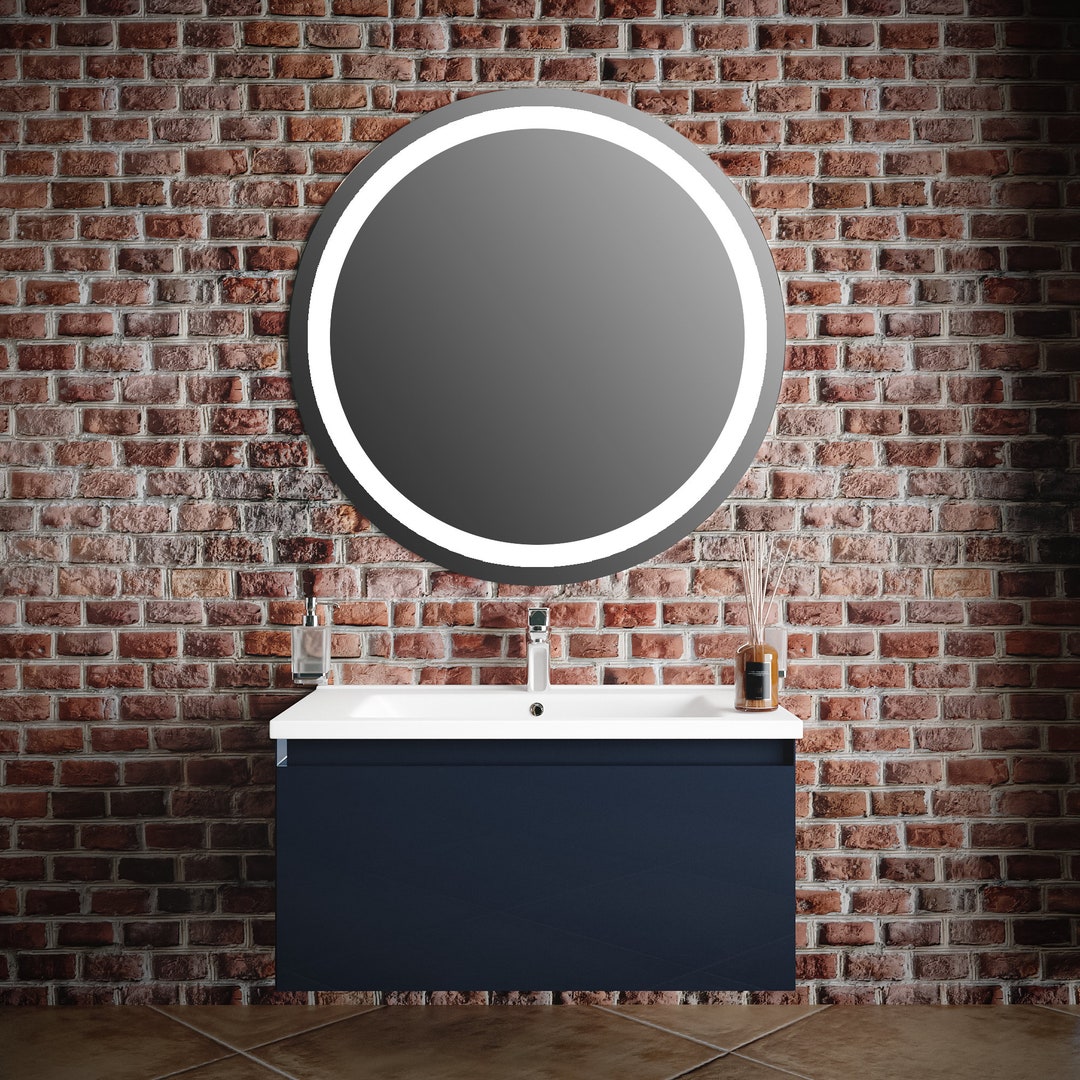 Modern Wall-mount Bathroom Vanity With Washbasin Magic Antracit Gloss ...