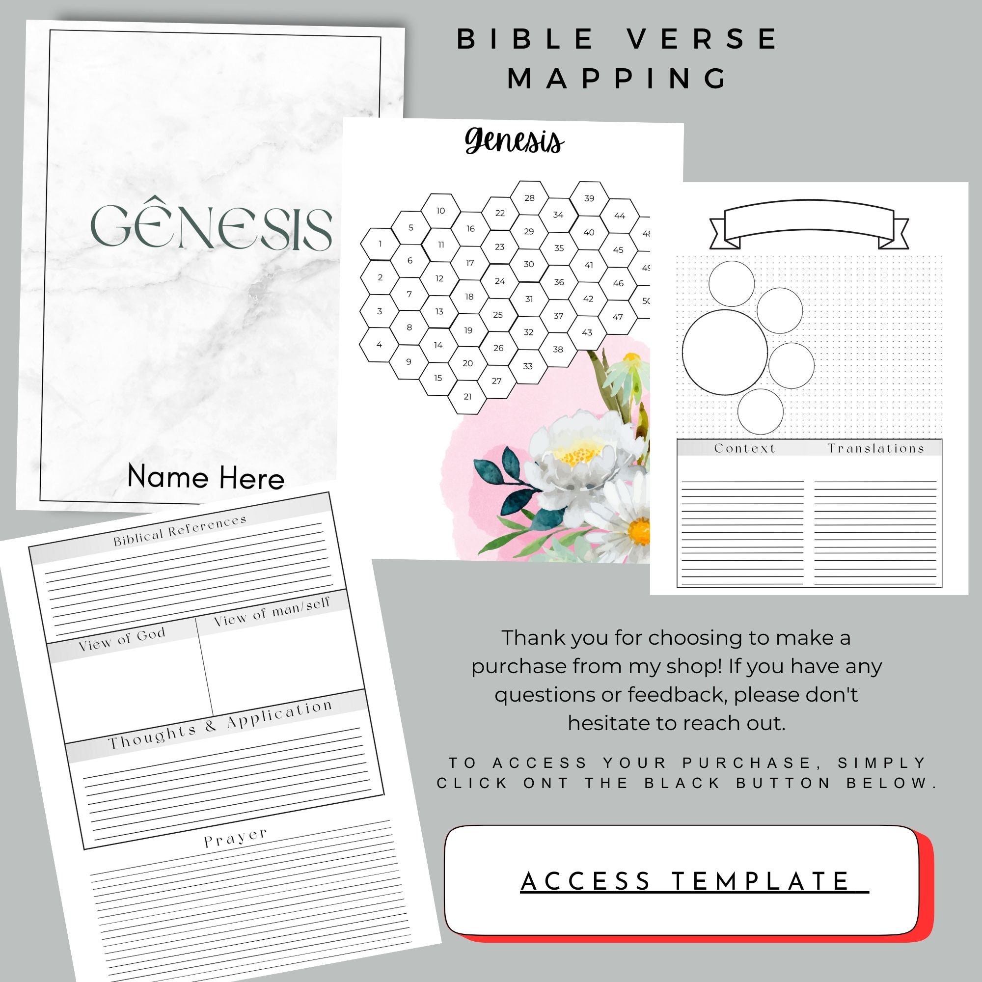 Verse Mapping Journal Printable Genesis - Etsy