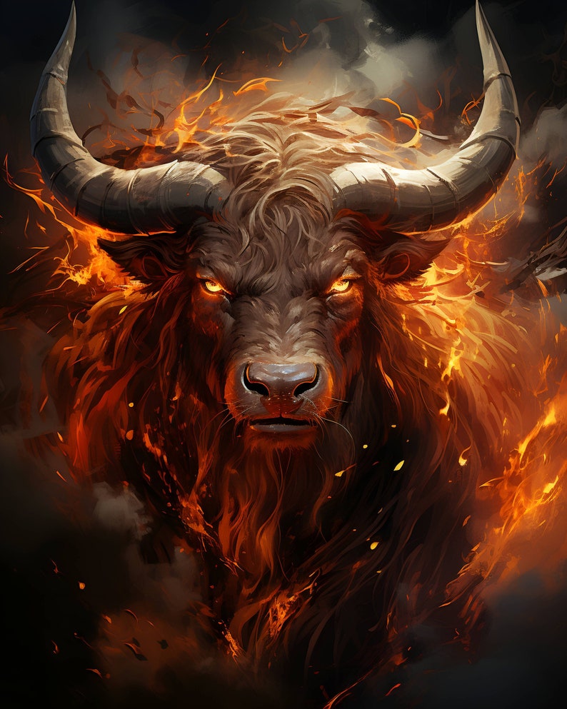 The Red Bull - Etsy